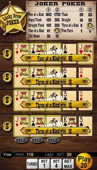 Lucky Draw Joker Online Video Poker